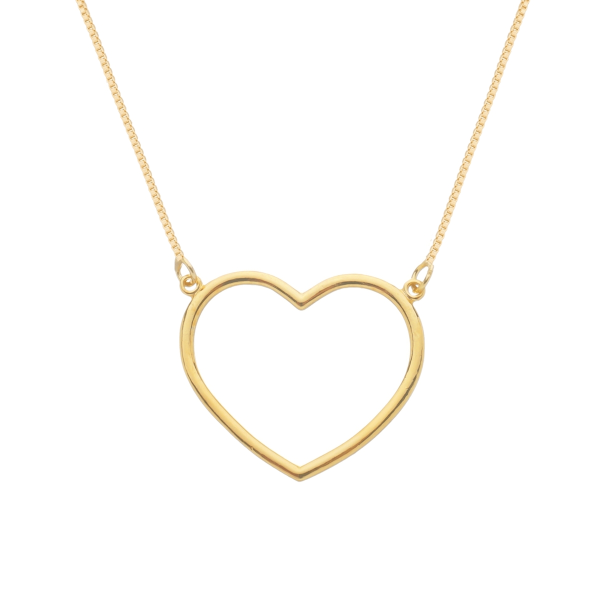 Colar Coração Arco | Colar Dourado com Design Vazado Folheado Ouro 24K