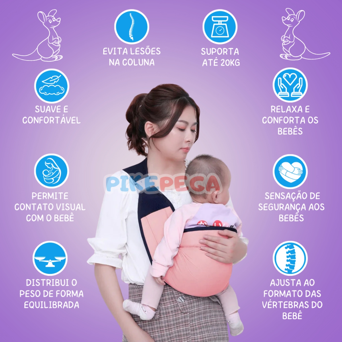 Baby Cangu® - O Canguru Suporte para Bebê que Todos os Pais Amam | PikePega
