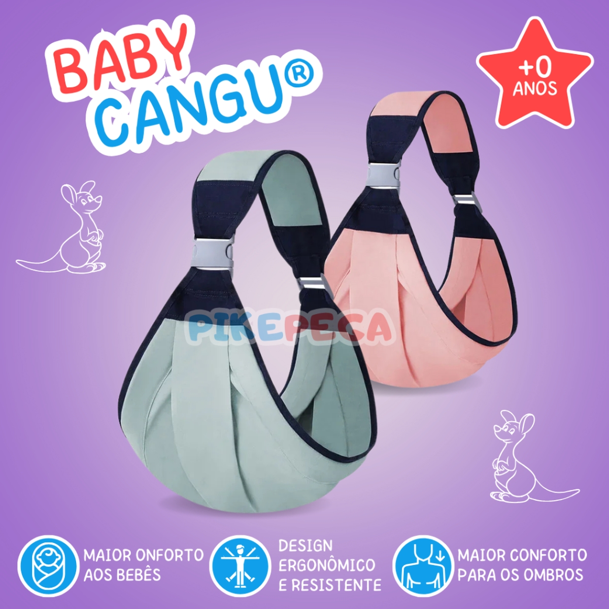Baby Cangu® - O Canguru Suporte para Bebê que Todos os Pais Amam | PikePega