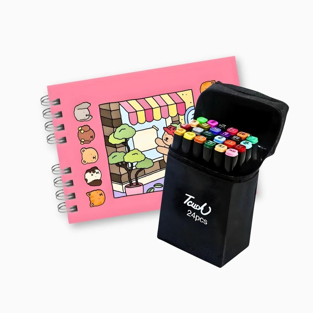 Kit Livro De Colorir Bobbie Goods Capa Dura + 24 Canetinhas - ROSA AO ...
