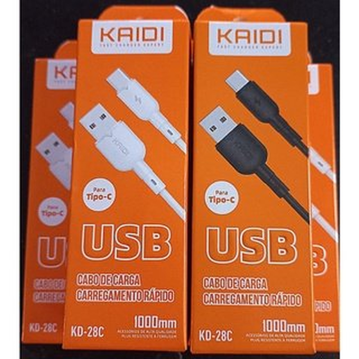 Cabo Usb Tipo C Dados E Carga Marca Kaidi Kd-28c 1 Metro