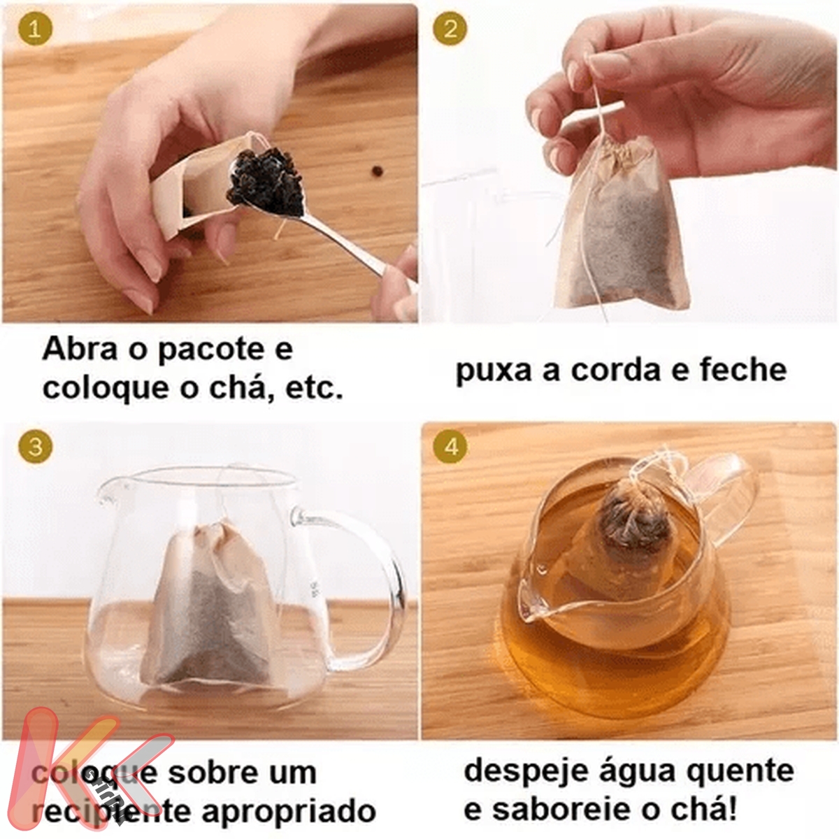 Sachês Biodegradáveis 5x7 Saquinho Infusor para Chá - Branco