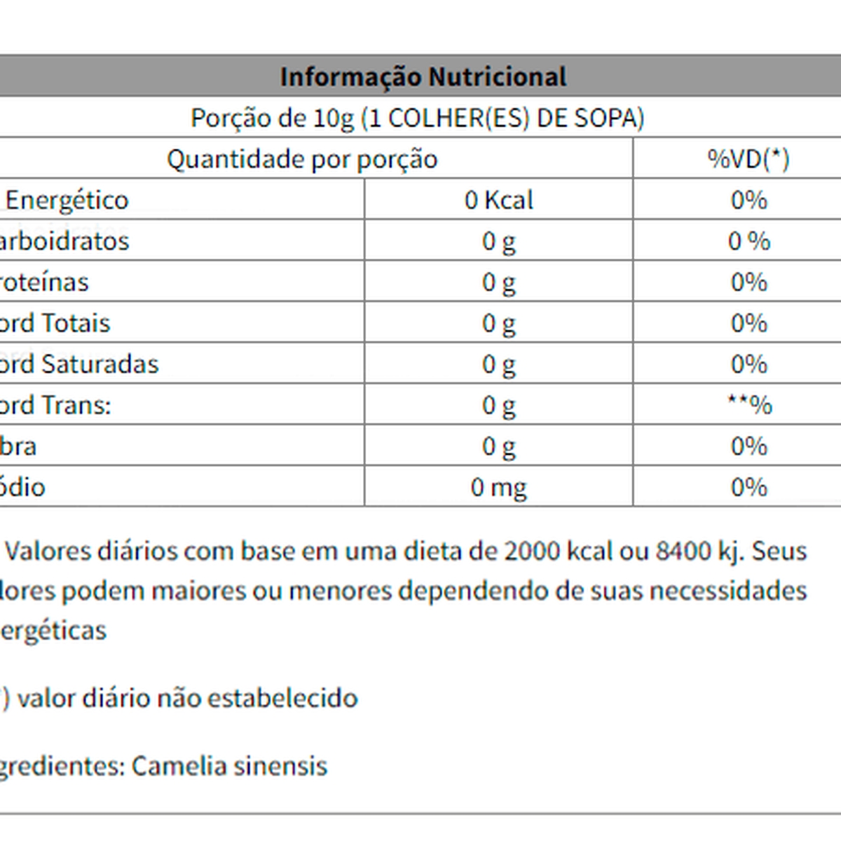 Chá Verde Importado Premium 100 Gramas